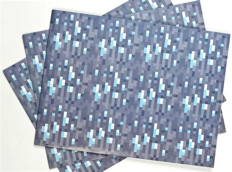 Minecraft Wrapping Paper Diamond Or Cobblestone Or Both Ebay