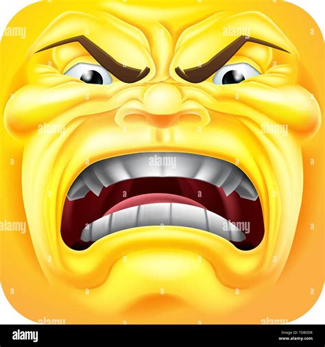 Angry Emoji Emoticon 3D Icon Cartoon Character Stock Vector Image Art