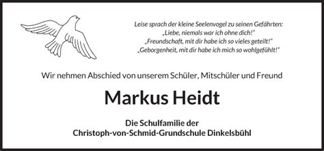 Traueranzeigen Von Markus Heidt Trauerflzde