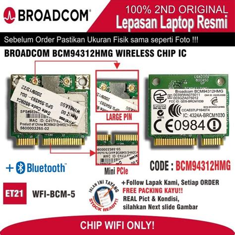 Jual Et21 Wfi Bcm 5 Internal Wifi Card Wifi Chip Laptop Notebook