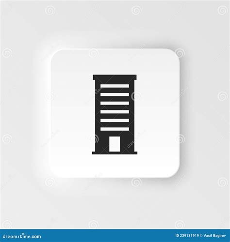 Building Vector Neumorphic Style Icon Building Illustration Black An