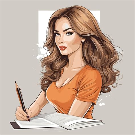 Premium Vector Woman Drawing Vector On A White Background