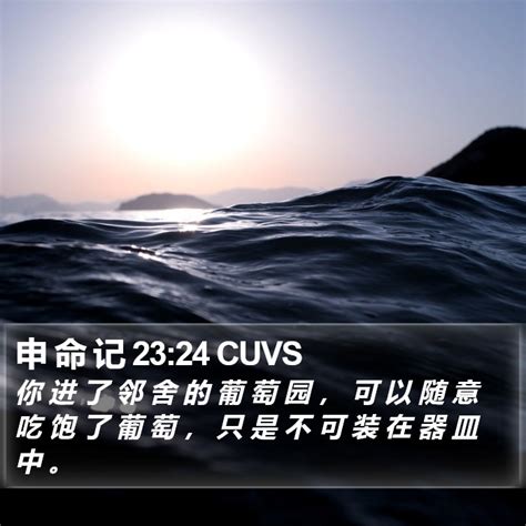 申 命 记 23 24 CUVS 你 进 了 邻 舍 的 葡 萄 园 可 以