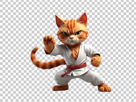 Premium Psd Cartoonish 3d Image Of Kung Fu Cat