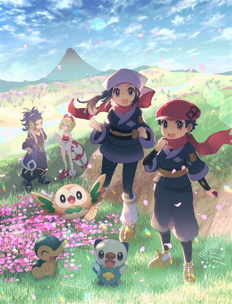 Safebooru 2boys 2girls Adaman Pokemon Akari Pokemon Artist Name