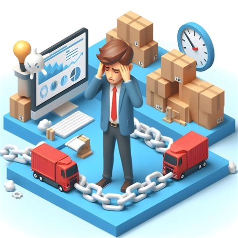 Business Professional Stressed By Supply Chain Disruption Operational Challenges And Delays In