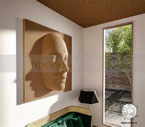 Parametric Face 3d Wood Wall Decor Art Large Human Face Etsy