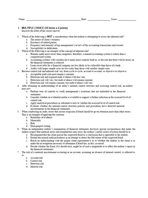 Audit Theory 07 Pdf Audit Financial Audit