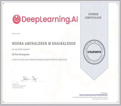 Noora Khairaldeen On Linkedin Deeplearningai Aiforeveryone Coursera