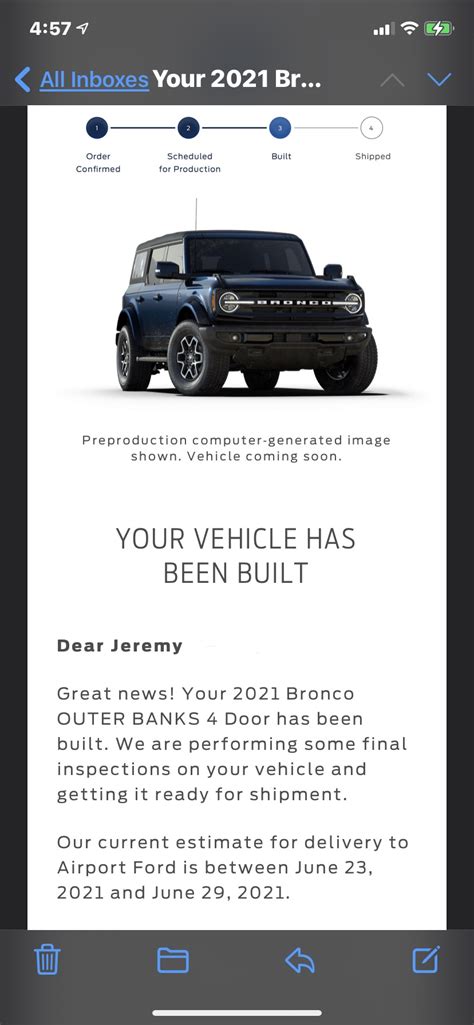 Your Bronco Has Been Built Status Thread Bronco6G 2021 Ford