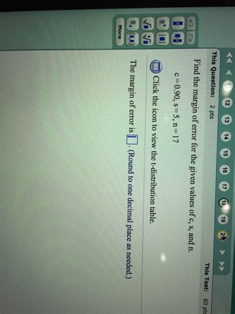 Solved Find The Margin Of Error For The Given Values Of C Chegg