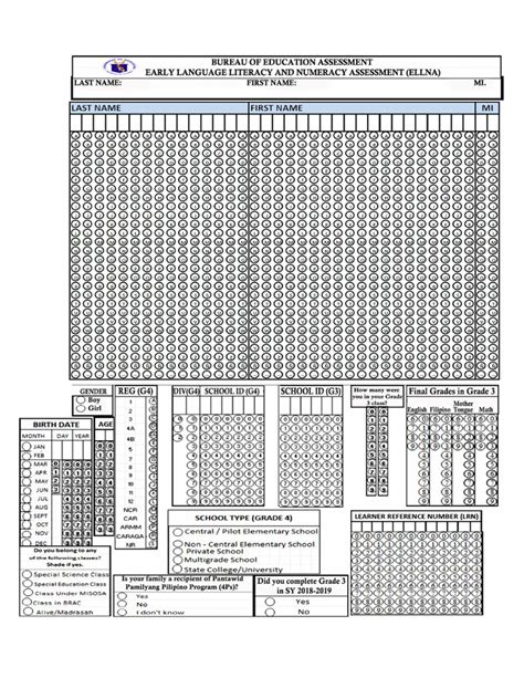 Ellna Answer Sheet Final Pdf