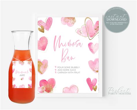 Mimosa Bar Sign Printable Valentine Mimosa Bar Sign Mimosa Bar