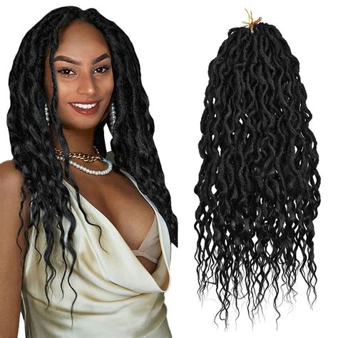 Buy 6 Packs Goddess Locs Crochet Hair Curly Faux Locs Crochet Hair