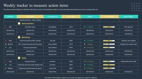 Action Tracker Slide Team