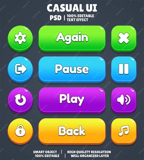 Premium PSD | Premium Casual Game User Interface Game UI Button Causal Game UI popup Window UI ...