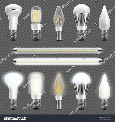 Different Types Led Light Bulbs Vector Stock Vector Royalty Free Shutterstock
