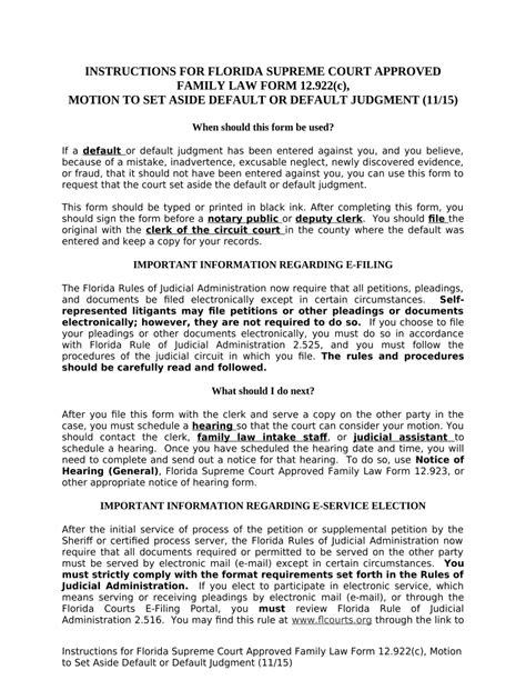 Motion To Set Aside Default Florida Sample Fill Out Sign Online DocHub