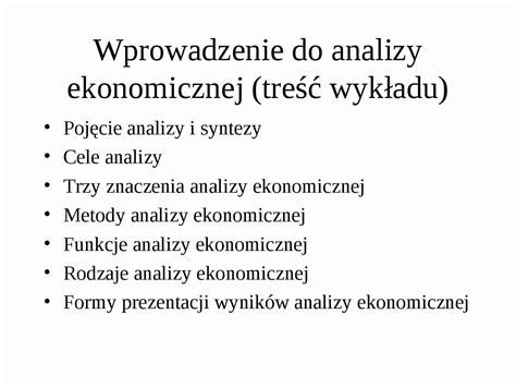 Wprowadzenie Do Analizy Ekonomicznej Notatekpl
