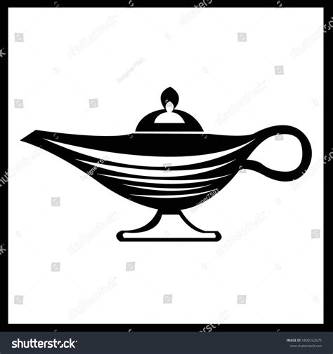 Magic Lamp Genie Jinn Vector Illustration Vetor Stock Livre De