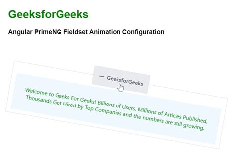 Angular Primeng Fieldset Animation Configuration Geeksforgeeks