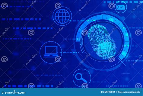 Abstract Security System Concept With Fingerprint On Technology