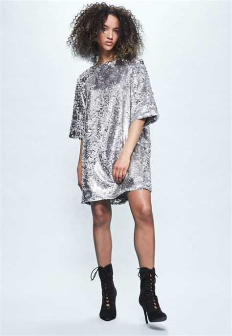 Silver Sequin Oversized T Shirt Dress Artofit