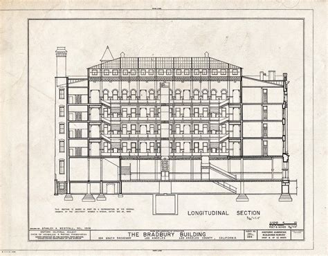 Blueprint HABS Cal 19 LOSAN 11 Sheet 6 Of 12 Bradbury Building