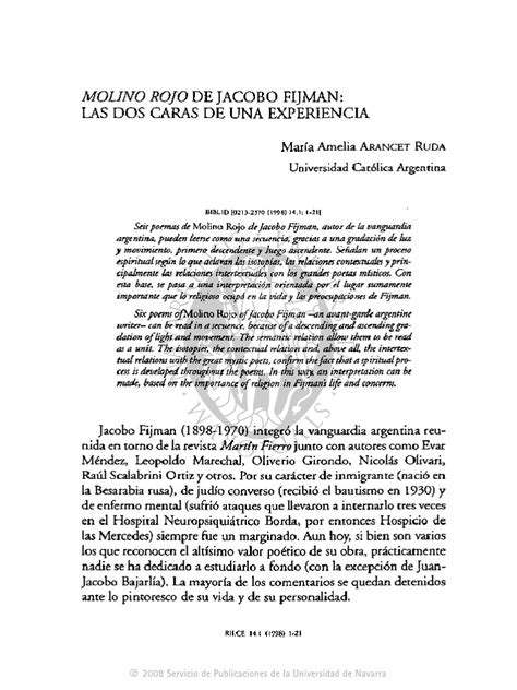 Artículo 1 Molino Rojo De Jacobo Fijman Las 2 Caras De Una Exp Pdf