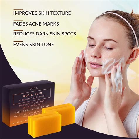Valitic Kojic Acid Vitamin C Retinol Soap Bars With Turmeric Skin