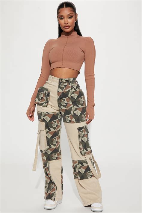 August Camo Cargo Pant Olivecombo Fashion Nova