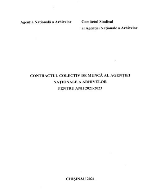 Contractul Colectiv De Muncă Al Ana Aprobat Pdf