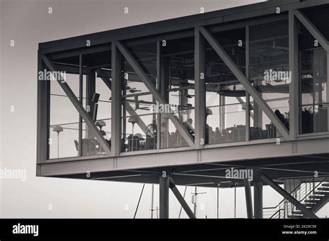 Unrecognizable People At Restaurant In Limassol Old Port Cyprus Stock