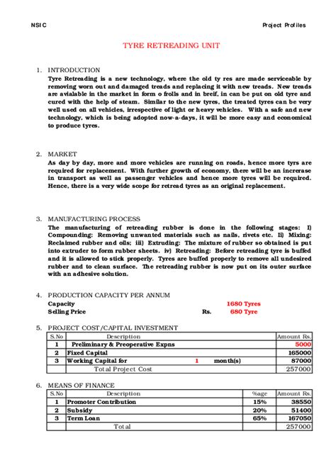 Pdf Nsic Project Profiles Arun Kumar M A