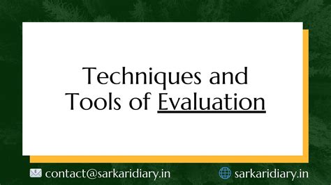 techniques and tools of evaluation b ed notes