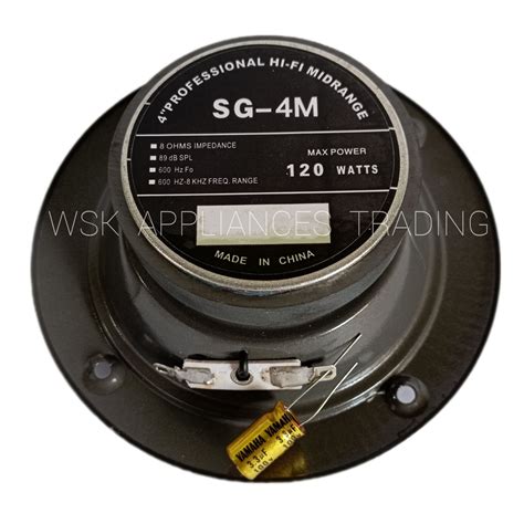 Sg 4m 4 Inches Professional Hi Fi Midrange Speaker With Free Capacitor Lazada Ph