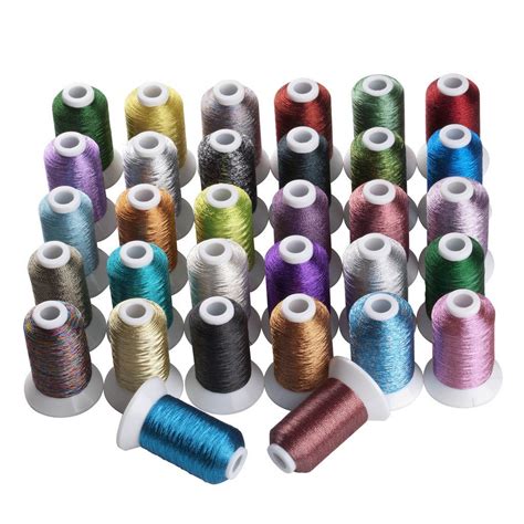 Simthread 32 Colors Metallic Thread 500m Metallic Thread Machine