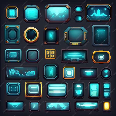 premium photo design rectangle frame game ai generated interface background gui button element