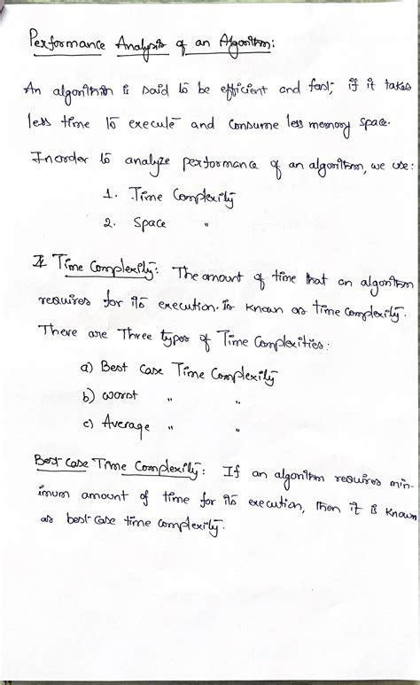 Algorithm Specification Performance Analysis Of An Algorithm An