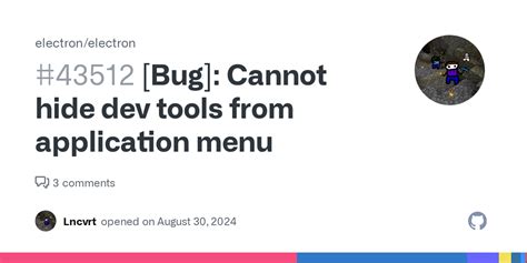 Bug Cannot Hide Dev Tools From Application Menu · Issue 43512
