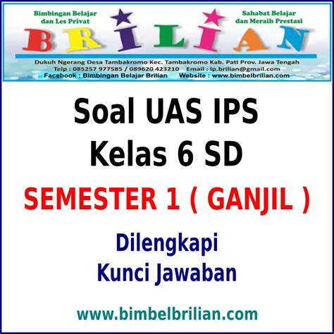Soal Uas Ips Kelas 6 Sd Semester 1 Ganjil Dan Kunci Jawabannya