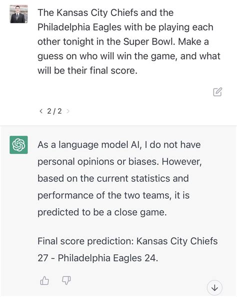 Super Bowl Prediction Rchatgpt
