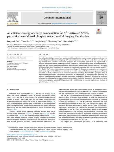 Pdf An Efficient Strategy Of Charge Compensation For Ni2 Activated