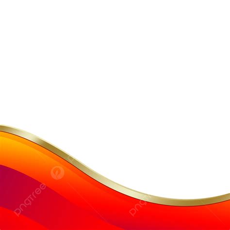 Banner De Onda Brillante De Línea Dorada Degradado Naranja PNG Ola