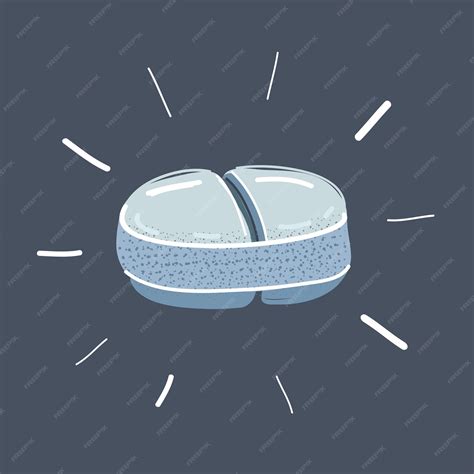 고전적인 약물 모양 라운드 흰색 알약 격리 된 배경 만화 벡터 일러스트 레이 션 프리미엄 벡터