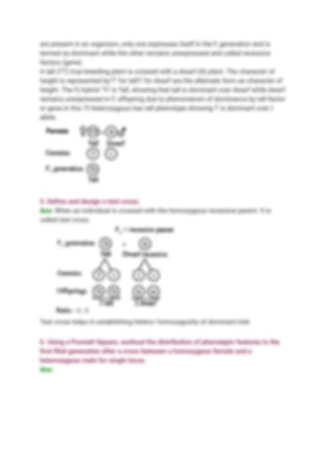 Solution Class 12 Biology Principles Of Inheritance And Variation