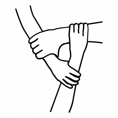 Peace Line Interlocking Hands Icon Download On Iconfinder