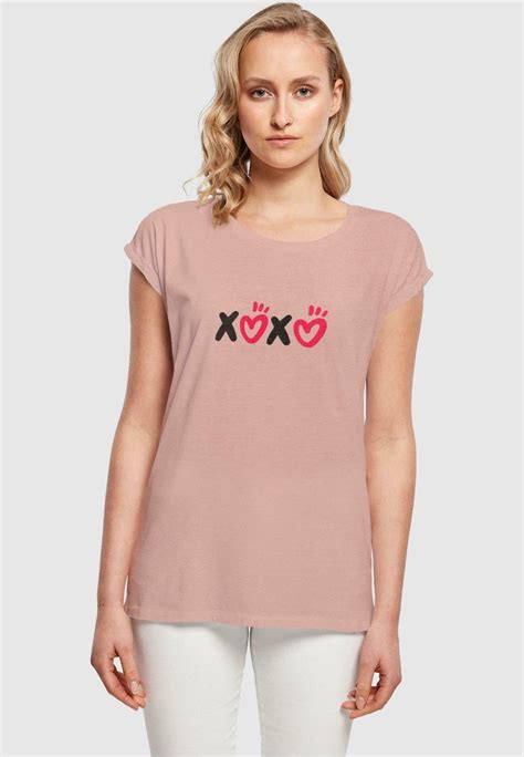 Merchcode Valentines Day Xoxo Extended Shoulder T Shirt Print