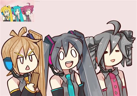 Hatsune Miku Kasane Teto And Akita Neru Vocaloid And 2 More Drawn