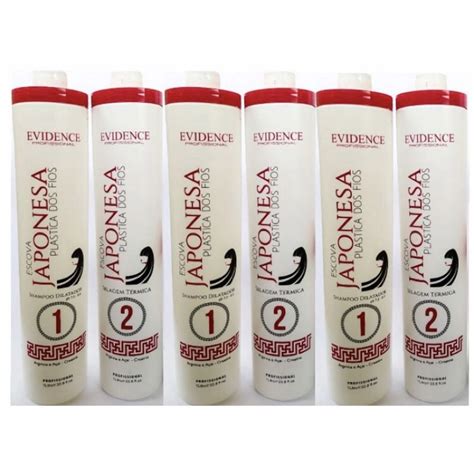 kit 3 Progressiva Japonesa Plástica Dos Fios Evidence 3 Shampoo 1